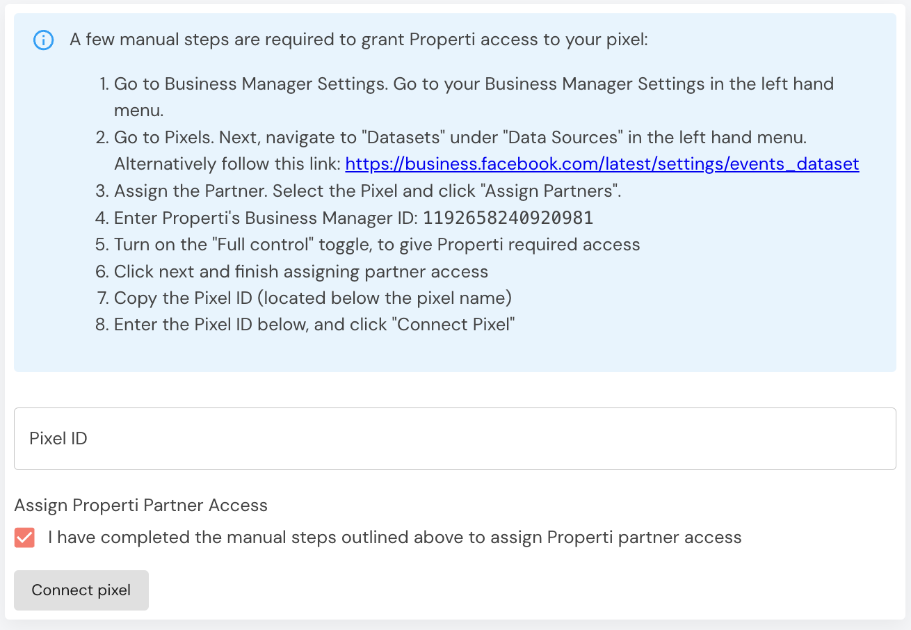 Share Existing Pixel with Properti